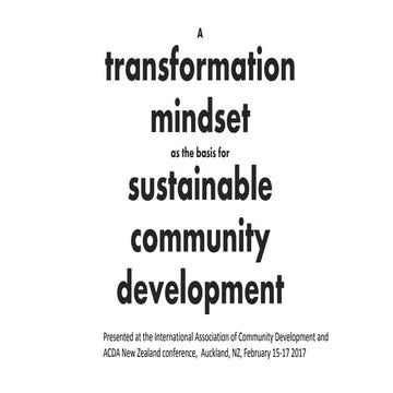 A transformation mindset as the basis for sustainable community ...