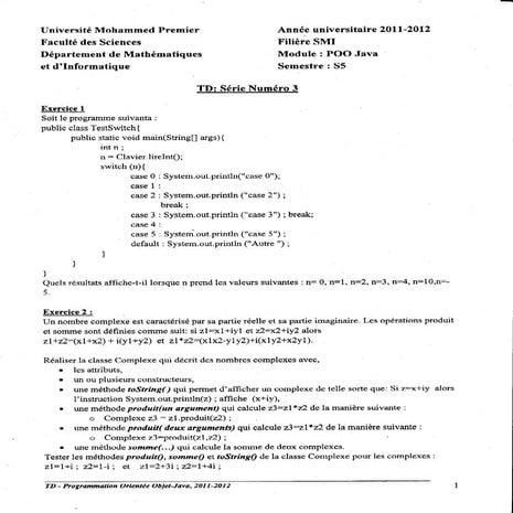 Serie de TD 3 POO | PDF | Education