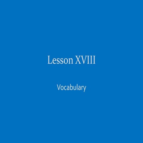 Lesson 18 Vocabulary | PPTX