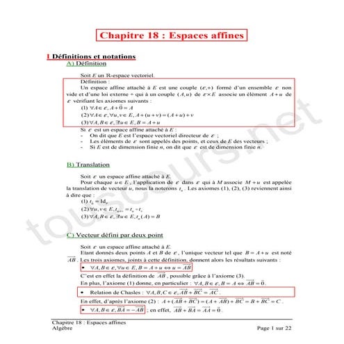 Espaces affines | PDF