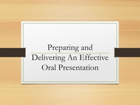 Effective Oral Presentation | PPT