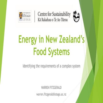 Energy in New Zealand’s Food System | PPT