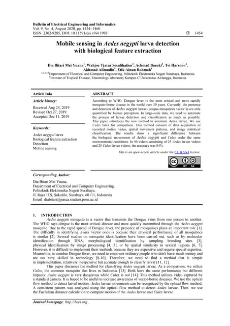 Detection of Aedes aegypti larvae using single shot multibox detector with transfer learning | PDF