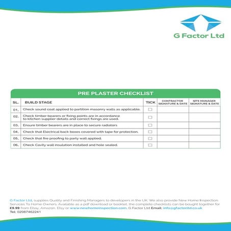 18. Pre-Plaster Checklist | PDF