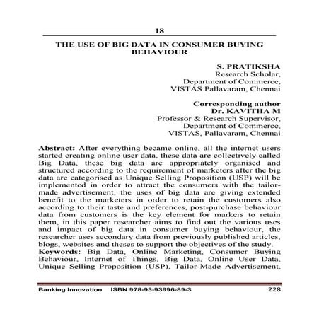 THE USE OF BIG DATA IN CONSUMER BUYING BEHAVIOUR | PDF