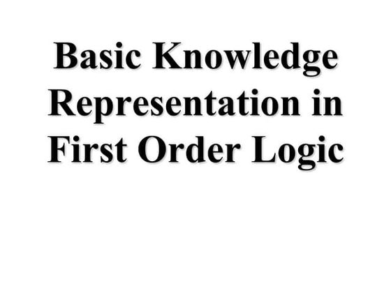 First Order Logic Pptx