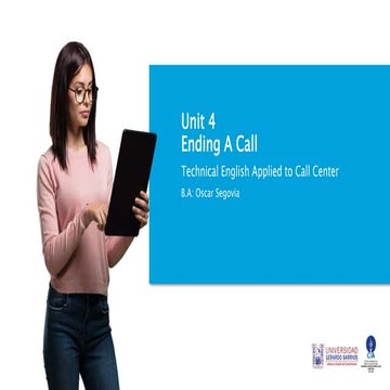 18. Ending a call in english. English applied to call center. | PPSX