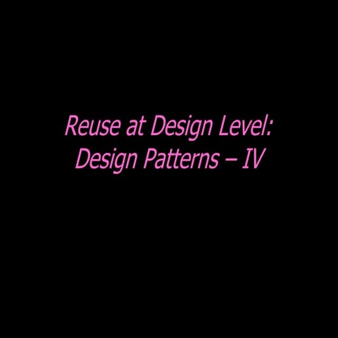 reuse at design level object oriented modelling design patterns | PDF