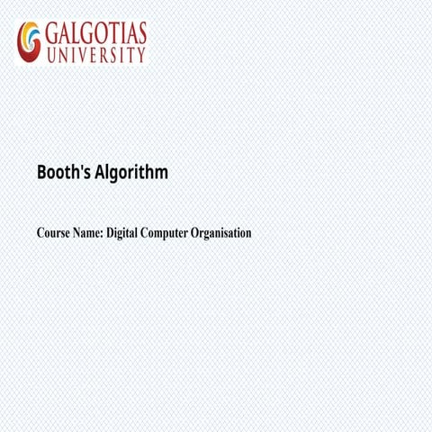 Booth’s algorithm.(a014& a015) | PPTX