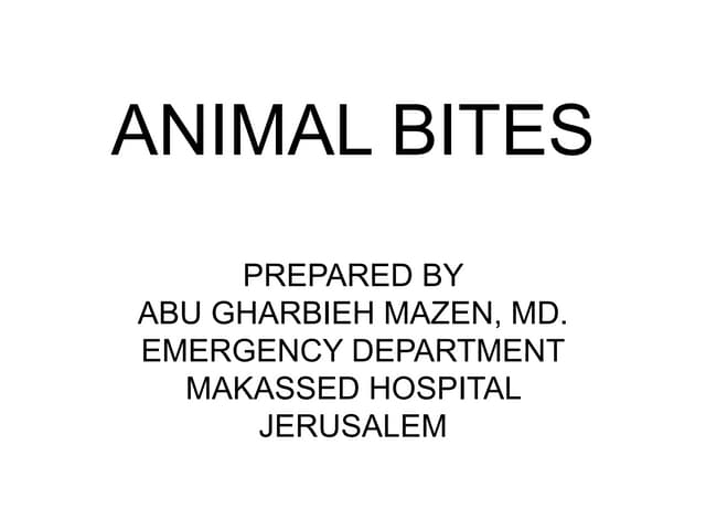 Animal Bites Causes Symptoms Treatment | PPTX
