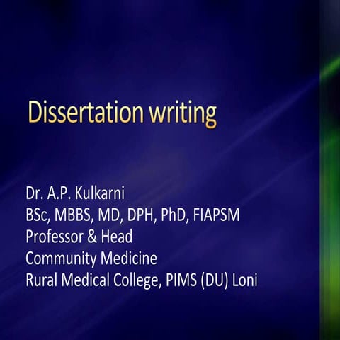 Dissertation writing | PPT
