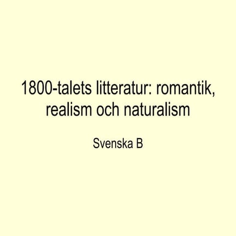 1800 Talet | PPT