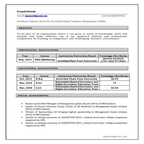 Deepak Suhanda CV | PDF