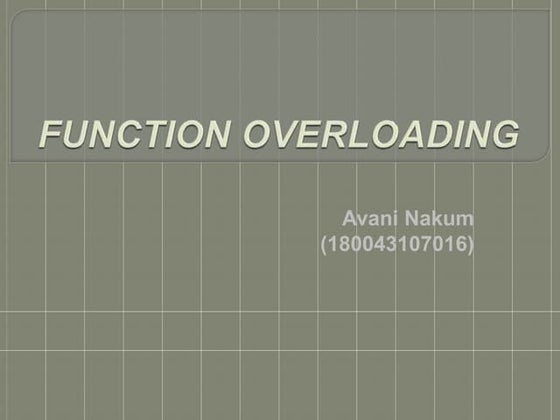 Function Overloading And Overriding Pptx Programming Languages