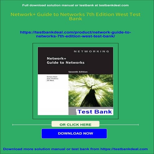 Test Bank for Network Guide to Networks 8th Edition by West | PDF