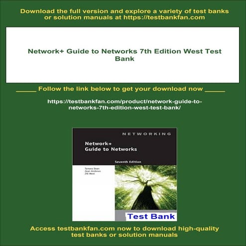 Network+ Guide to Networks 7th Edition West Test Bank | PDF