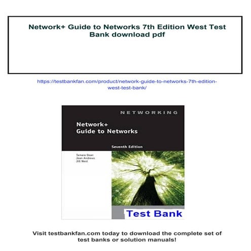 Network+ Guide to Networks 7th Edition West Test Bank | PDF