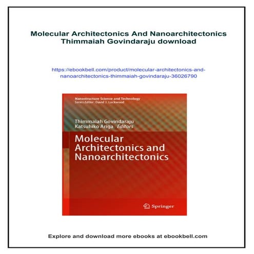 Molecular Architectonics And Nanoarchitectonics Thimmaiah Govindaraju | PDF