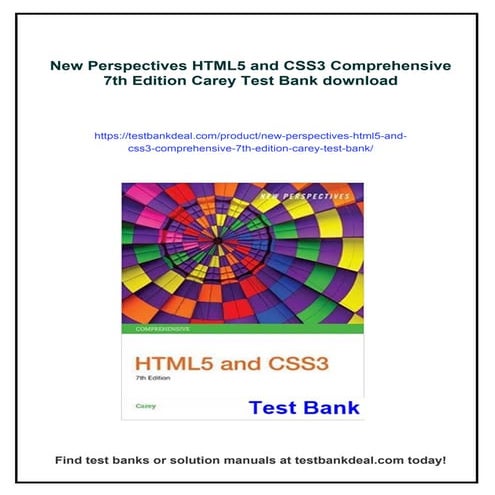 New Perspectives HTML5 and CSS3 Comprehensive 7th Edition Carey Test ...