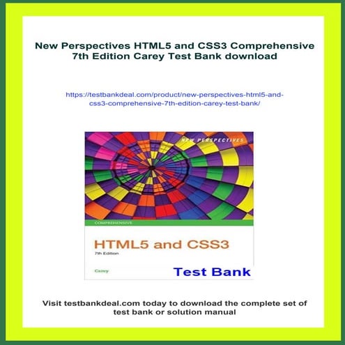 New Perspectives HTML5 and CSS3 Comprehensive 7th Edition Carey Test ...