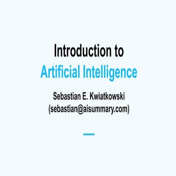 Introduction to Artificial Intelligence | PPT