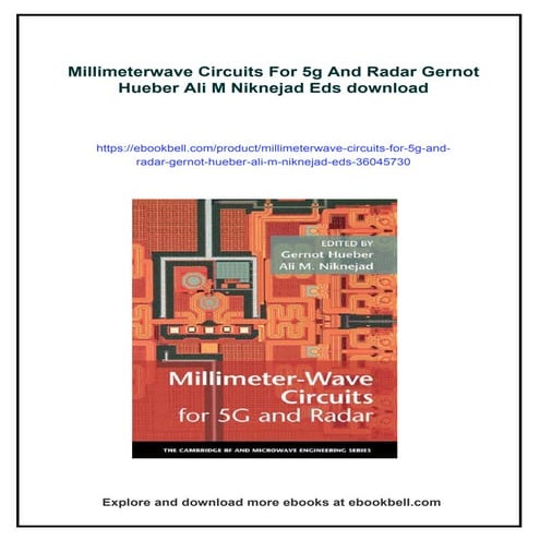 Millimeterwave Circuits For 5g And Radar Gernot Hueber Ali M Niknejad ...