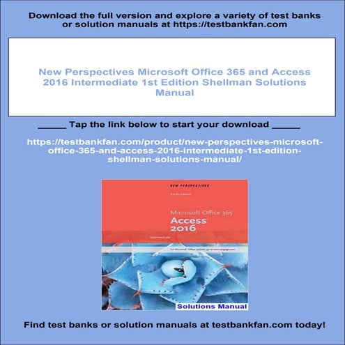New Perspectives Microsoft Office 365 and Access 2016 Intermediate 1st Edition Shellman ...