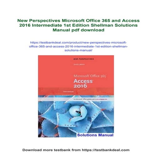 New Perspectives Microsoft Office 365 and Access 2016 Intermediate 1st Edition Shellman ...