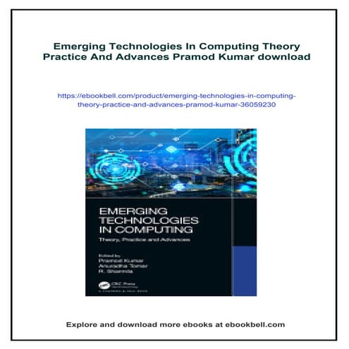 Emerging Technologies In Computing Theory Practice And Advances Pramod Kumar | PDF