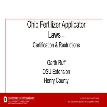 Garth Ruff - Ohio Fertilizer Applicators Laws - Certification and ...