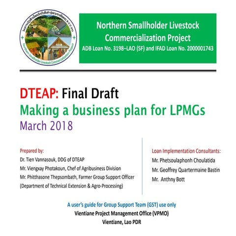 180314 dteap final draft_business plan training for gst_eng & lao v | PPT