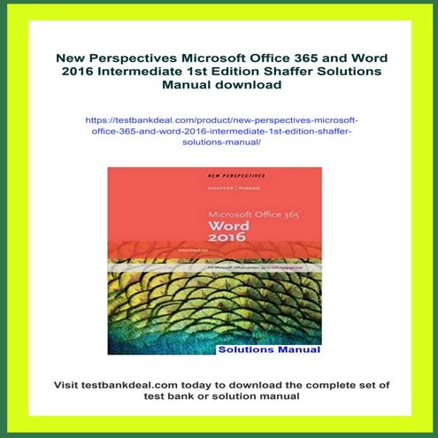 New Perspectives Microsoft Office 365 and Word 2016 Intermediate 1st ...