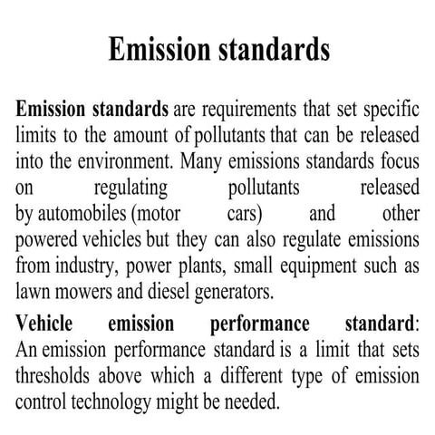emission standards | PPT