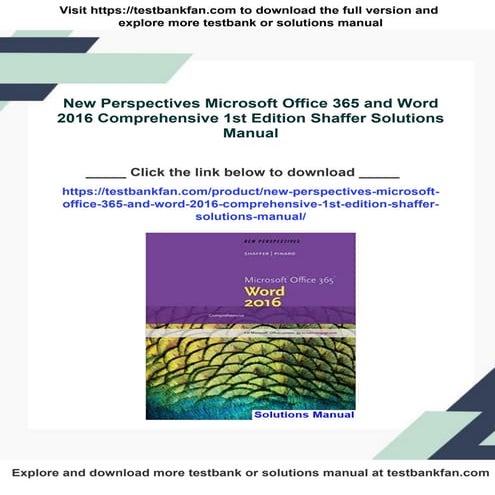 Get full New Perspectives Microsoft Office 365 and Word 2016 ...