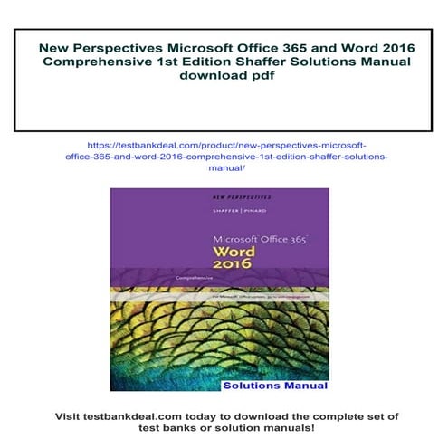 New Perspectives Microsoft Office 365 and Word 2016 Comprehensive 1st ...
