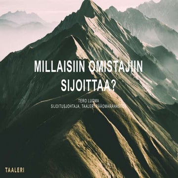 Millaisiin omistajiin kannattaa sijoittaa? | PPTX