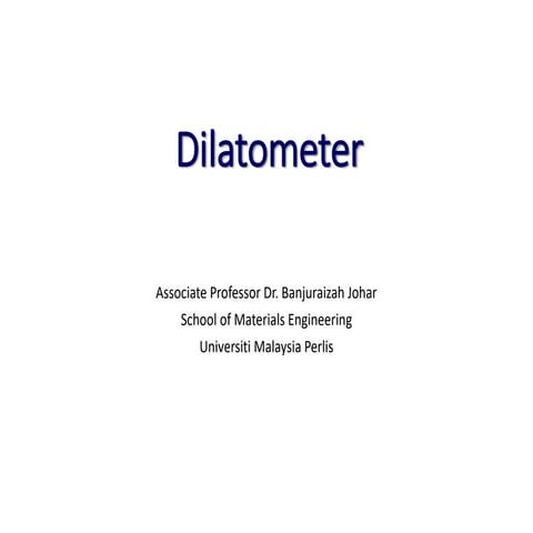 Dilatometer for measurement of materials | PPT