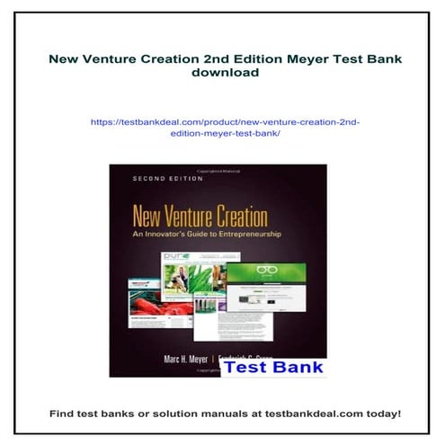 New Venture Creation 2nd Edition Meyer Test Bank | PDF
