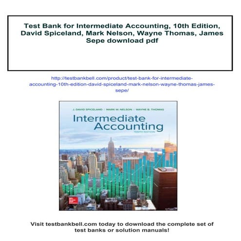 Intermediate Accounting 9th Edition Spiceland Test Bank | PDF