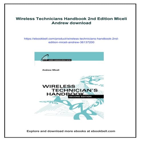 Wireless Technicians Handbook 2nd Edition Miceli Andrew | PDF