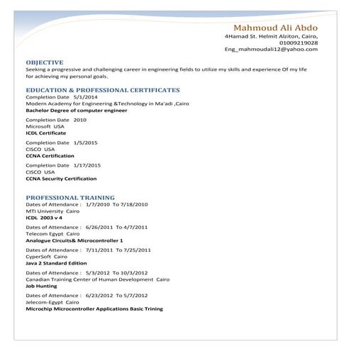 Mahmoud Ali Resume V4.5 | PDF