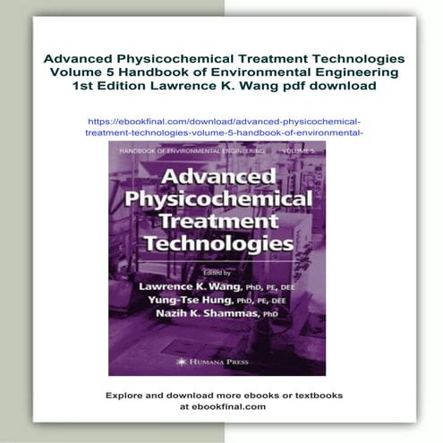 Advanced Physicochemical Treatment Technologies Volume 5 Handbook of Environmental Engineering ...