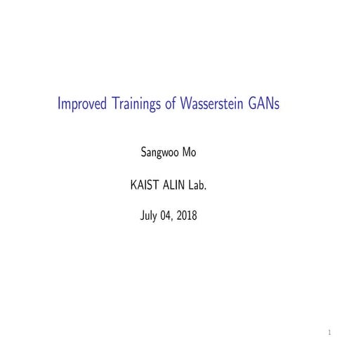Improved Trainings of Wasserstein GANs (WGAN-GP) | PDF | Computer Networking | Computing