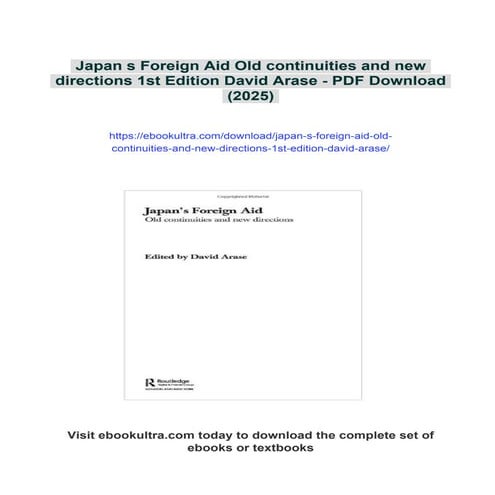Japan s Foreign Aid Old continuities and new directions 1st Edition ...