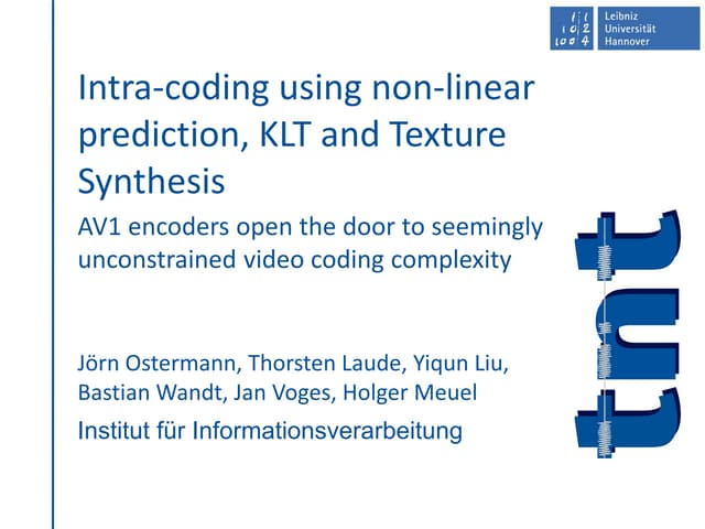 Intra Coding Using Non Linear Prediction Klt And Texture Synthesis 4715