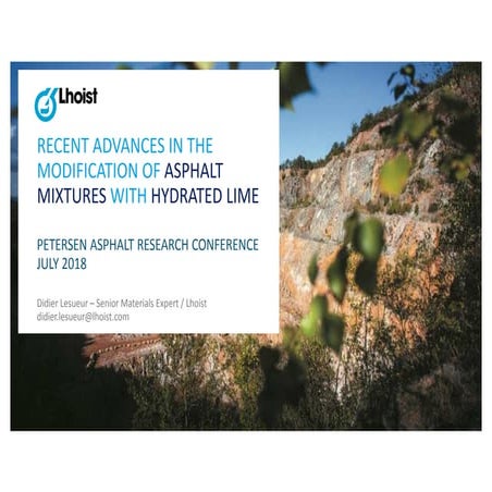Benefits of Hydrated Lime in Hot Mix Asphalt | PPT