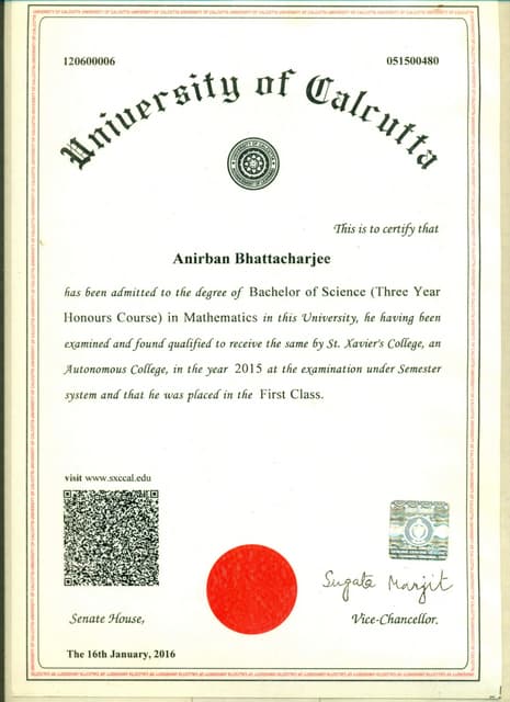 B.com Degree Certificate | PDF