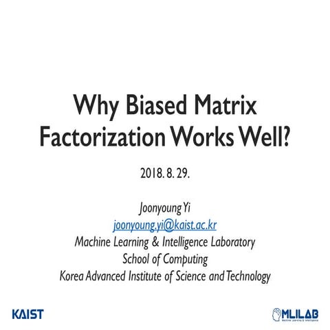 Why biased matrix factorization works well? | PDF