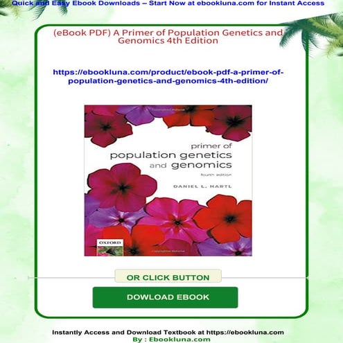 (eBook PDF) A Primer of Population Genetics and Genomics 4th Edition | PDF