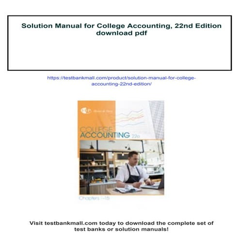 Solution Manual for College Accounting, 22nd Edition | PDF